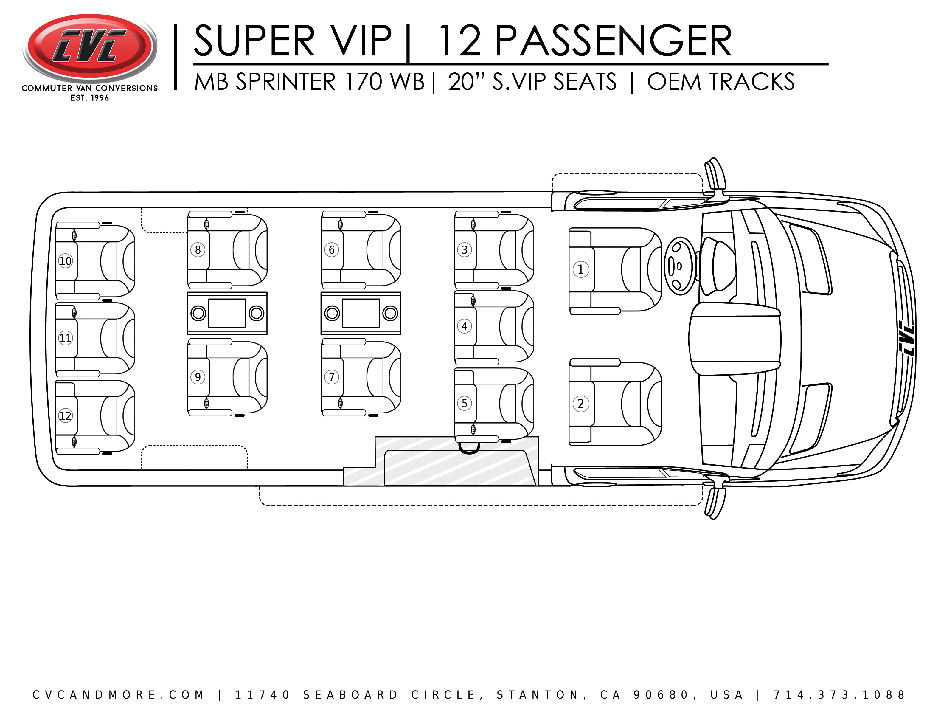 12 PASS SUPER VIP KIT | SPRINTER VAN SEATS